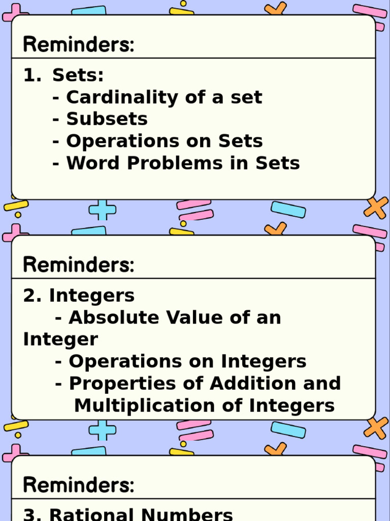 Pointers To Review and Sample Question For Practice | PDF | Numbers | Rational Number