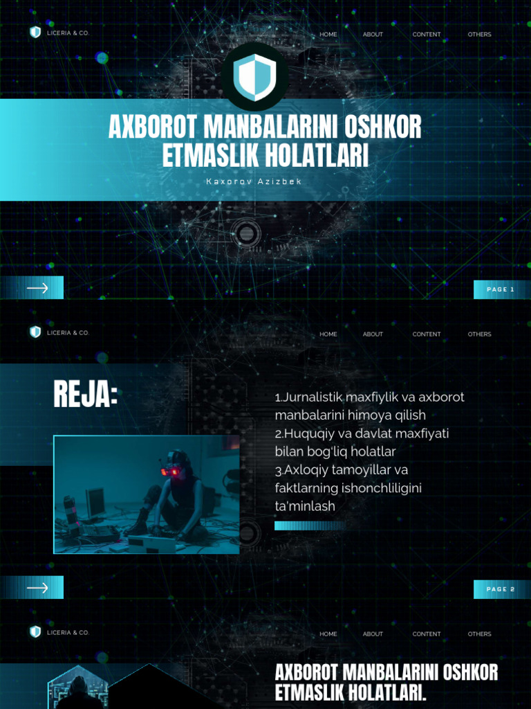 5 Mavzu Axborot Manbalarini Oshkor Etmaslik Holatlari. | PDF