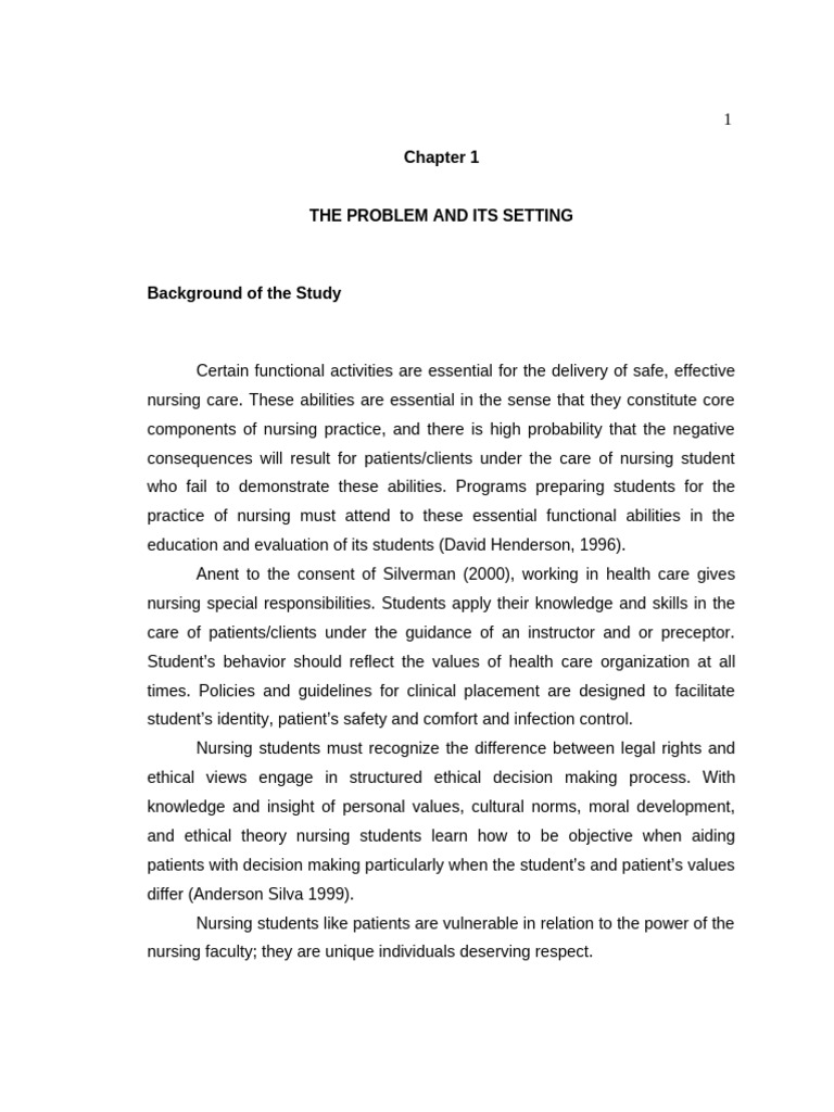 Thesis - Nursing Responsibility of Student Nurses in John Paul II ...