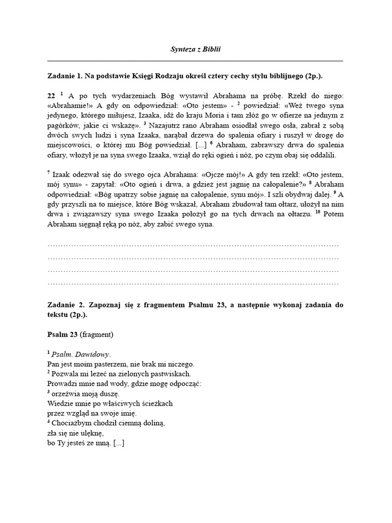 Synteza Biblia | PDF