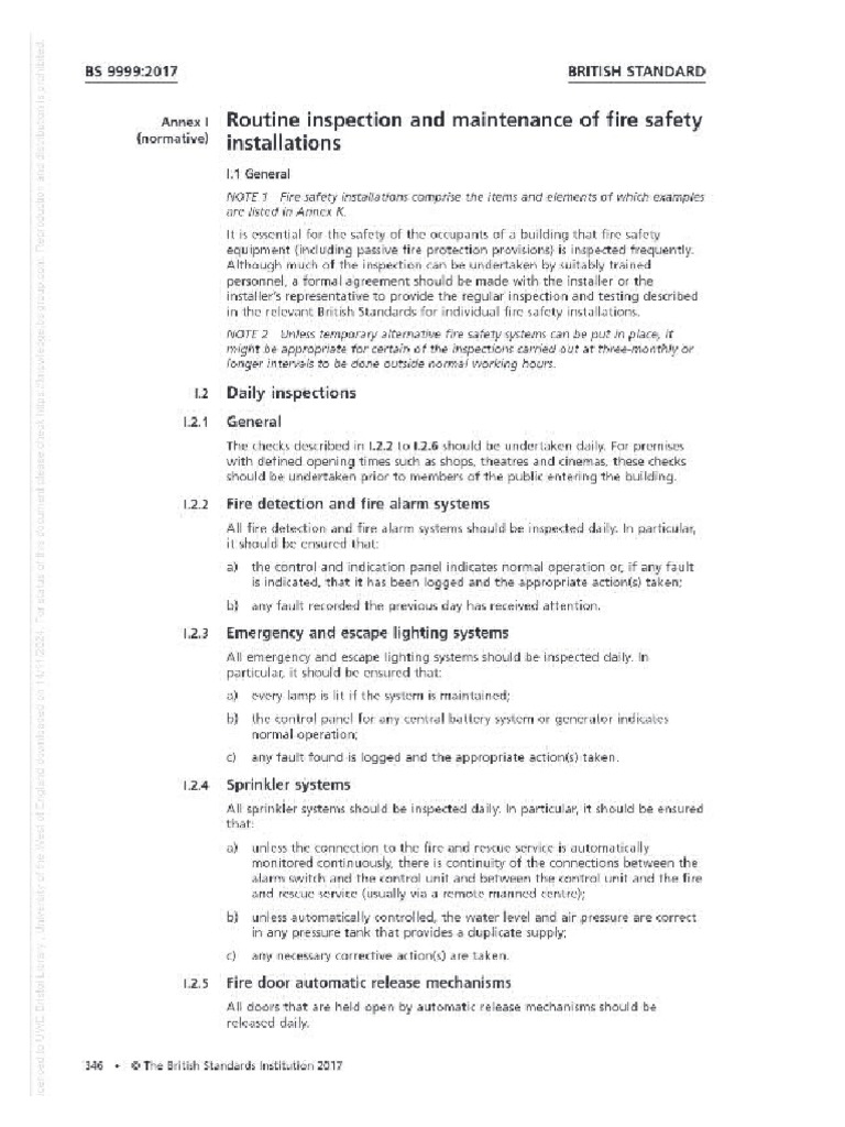BS9999, BS5266, BSEn50172 Kwan | PDF | Door | Firefighting
