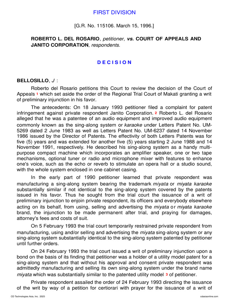 Patent Infringement Case Review | PDF | Injunction | Amplifier