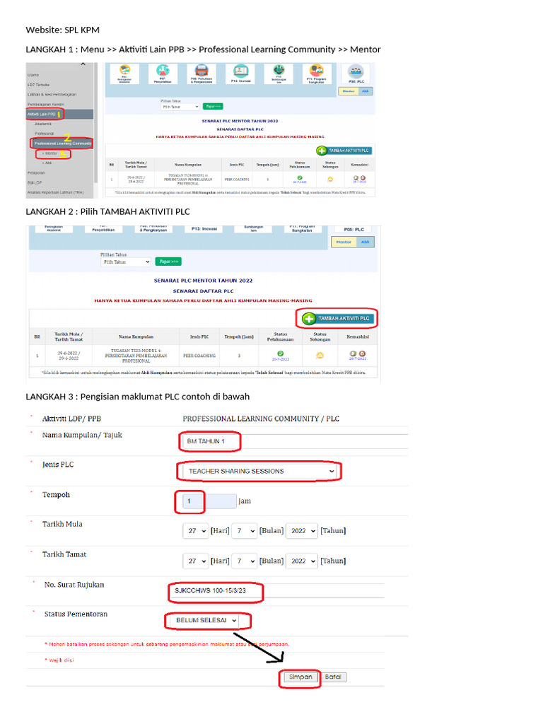 Cara Pendaftaran PLC Dalam SPLKPM-1 | PDF