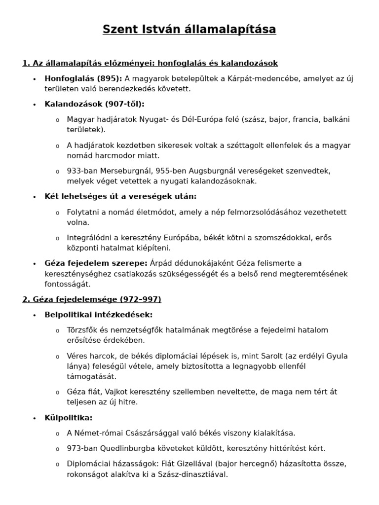 Szent István Államalapítása | PDF
