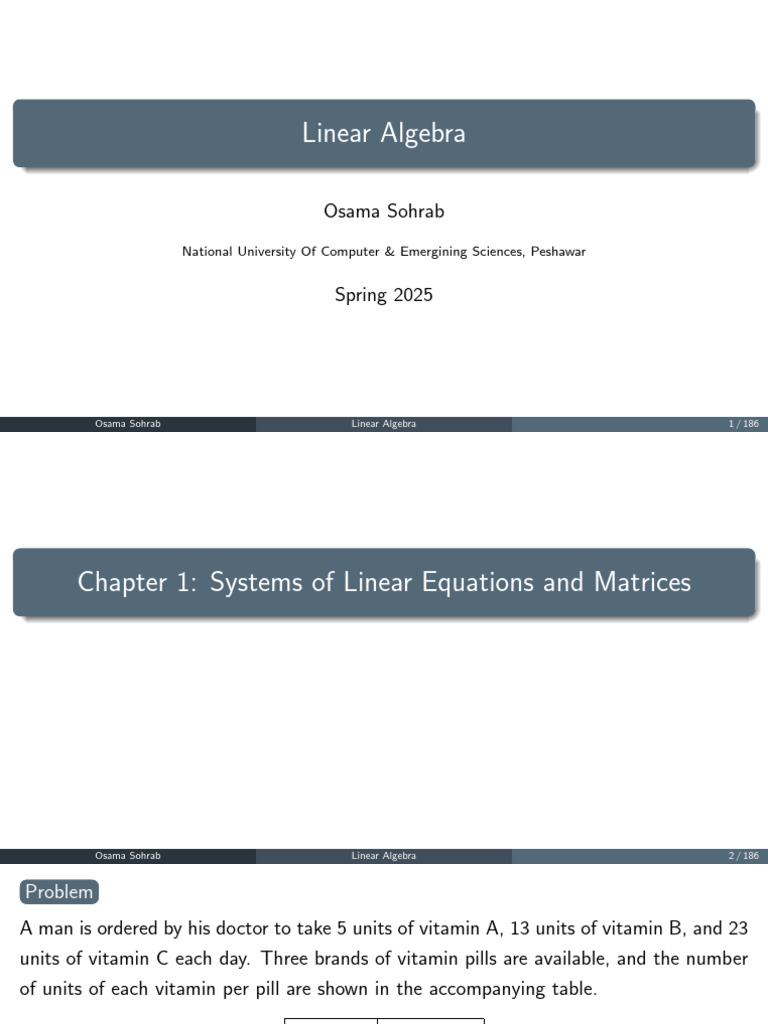 Linear Algebra: Systems & Matrices | PDF | Matrix (Mathematics ...