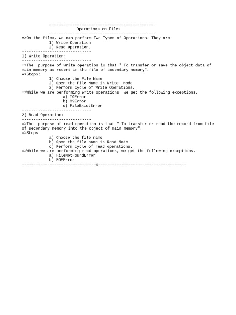 Operations On Files | PDF