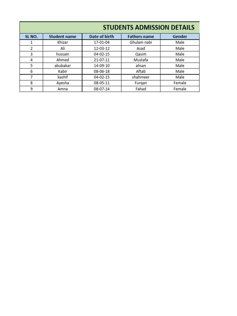 Student Admission Records Overview | PDF