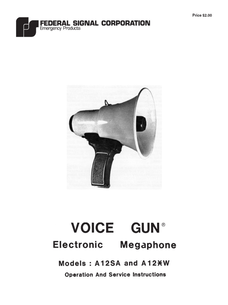 A12SA - Megaphone - Op & Serv Instructions | PDF | Microphone ...
