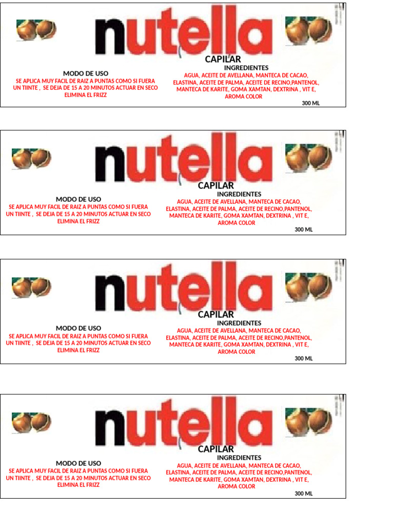 NUTELLA | PDF | Manteca de cerdo | Petróleo