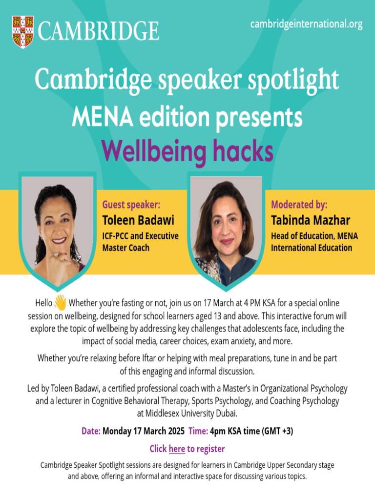 Speaker Spotlight E-Invite - Wellbeing Hacks MENA 2025 | PDF