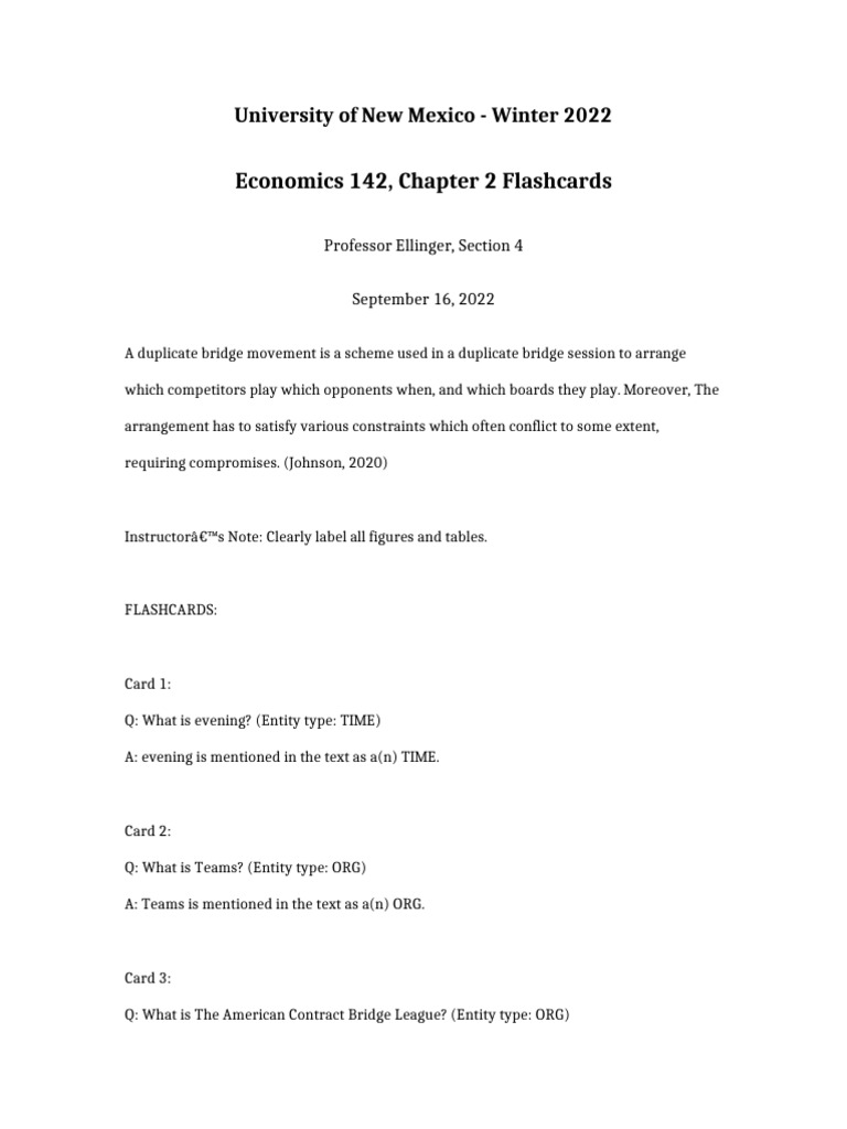 Economics 142 Chapter 2 Flashcards | PDF