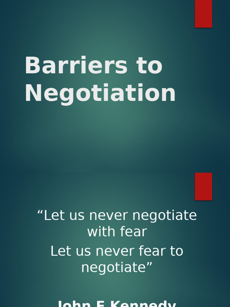 6. Barriers to Negotiation | PDF | Negotiation | Emotions