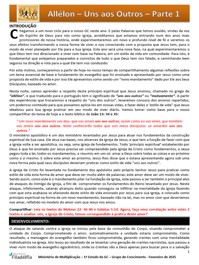Significado de Allélon: Uns aos Outros | PDF | Jesus | Amor