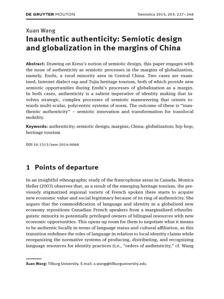 Inauthentic Authenticity Semiotic Design and Globalization in The ...