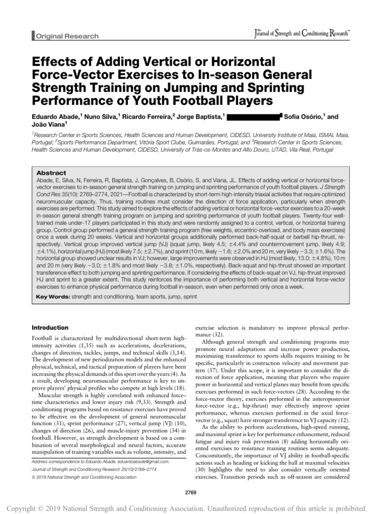 Pliometría U17 YOUTH PLAYERS | PDF | Strength Training | Dependent And Independent Variables
