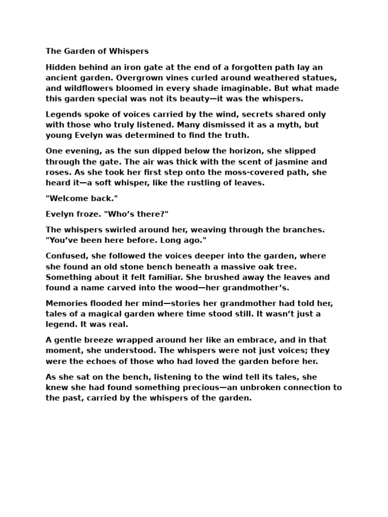 The Garden of Whispers | PDF