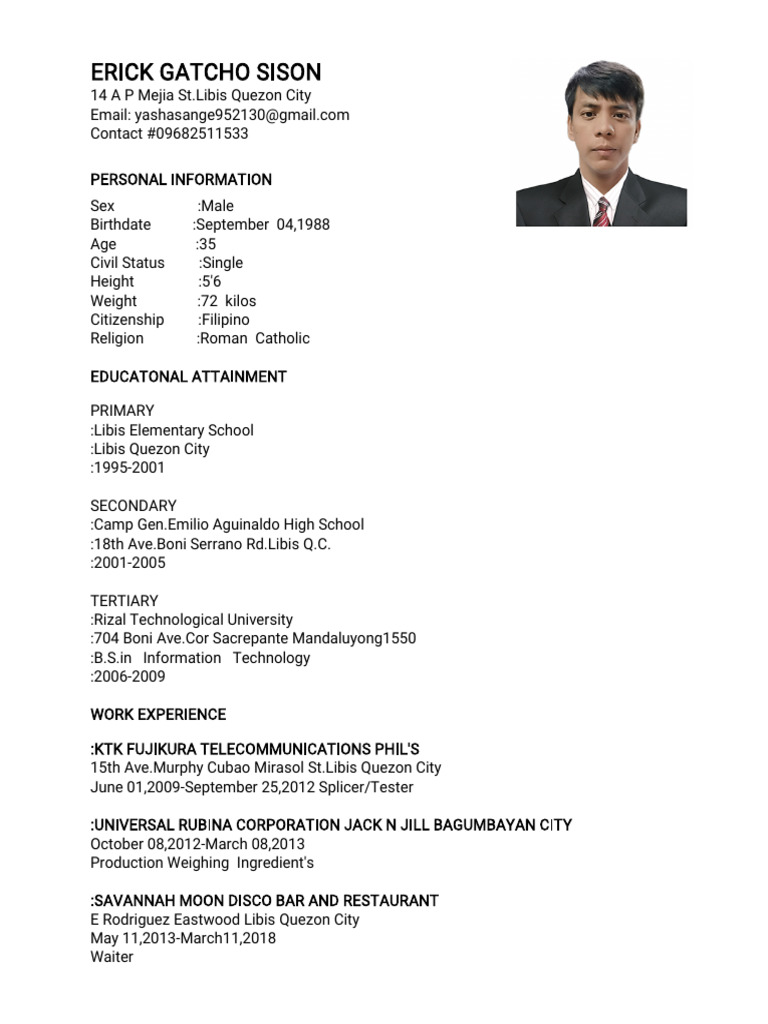 ERICK Resume PDF | PDF