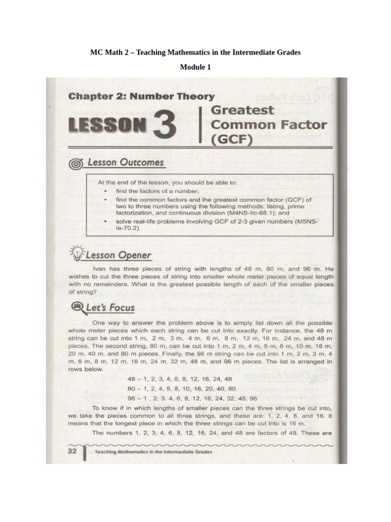 MC Math 2 Module 1 | PDF