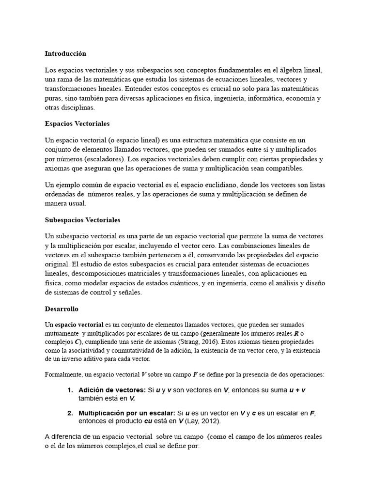 Introducción de Vectores | PDF | Espacio vectorial | Vector Euclidiano