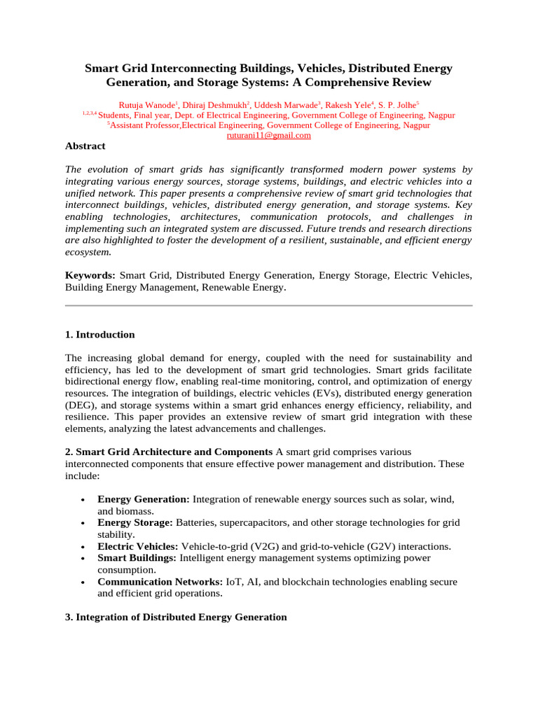 Smart Grid Interconnecting Buildings | PDF | Smart Grid | Electrical Grid