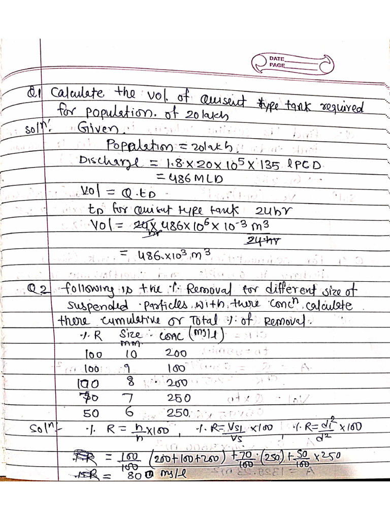 SS - Water and Wastewater Treatment Assignment | PDF