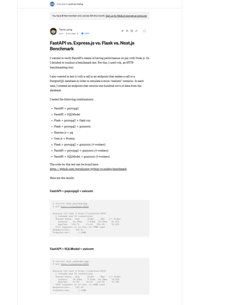 FastAPI vs. Express.js Performance Benchmark | PDF | Computer ...