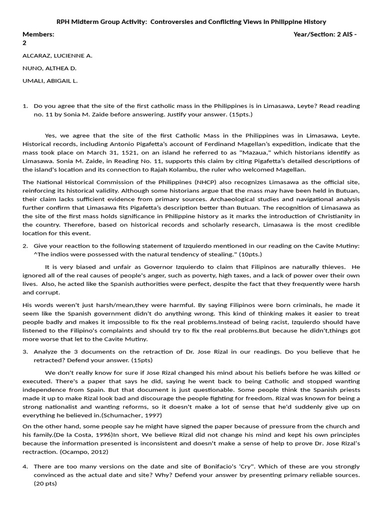 RPH Midterm | PDF | Spanish East Indies | Philippines