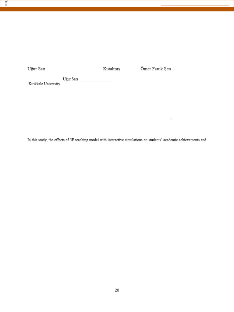 Effects of The 5E Teaching Model Using | PDF | Simulation ...