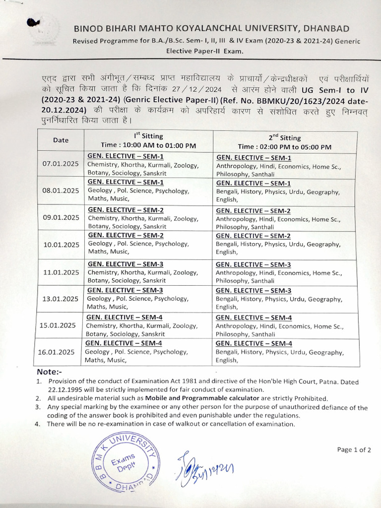 Revised Programee For Genric Paper Sem I To IV (2020-2023) & (2021-2024) | PDF | Liberal Arts ...