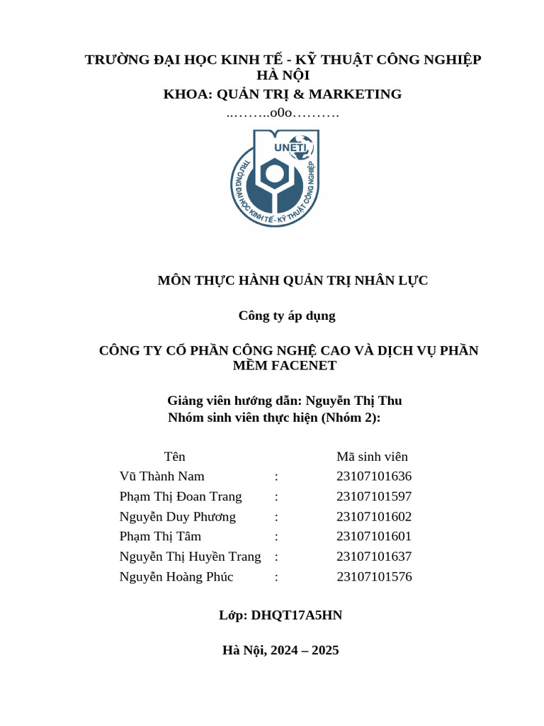 QTNL Bài TH C Hành Uneti | PDF