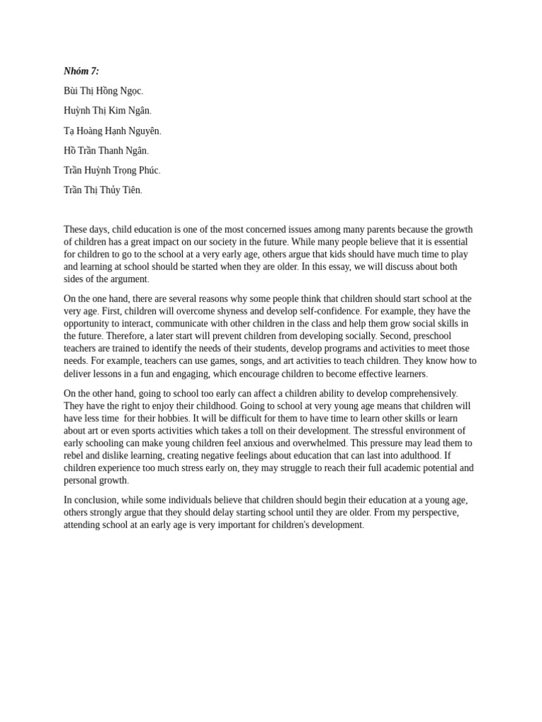 Group 7 - Essay A | PDF