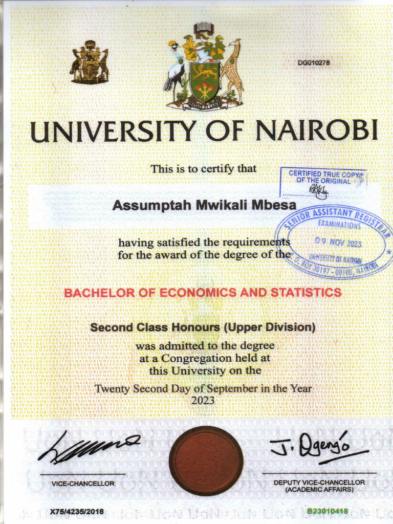 Assumptah Mbesa Certified Scan | PDF