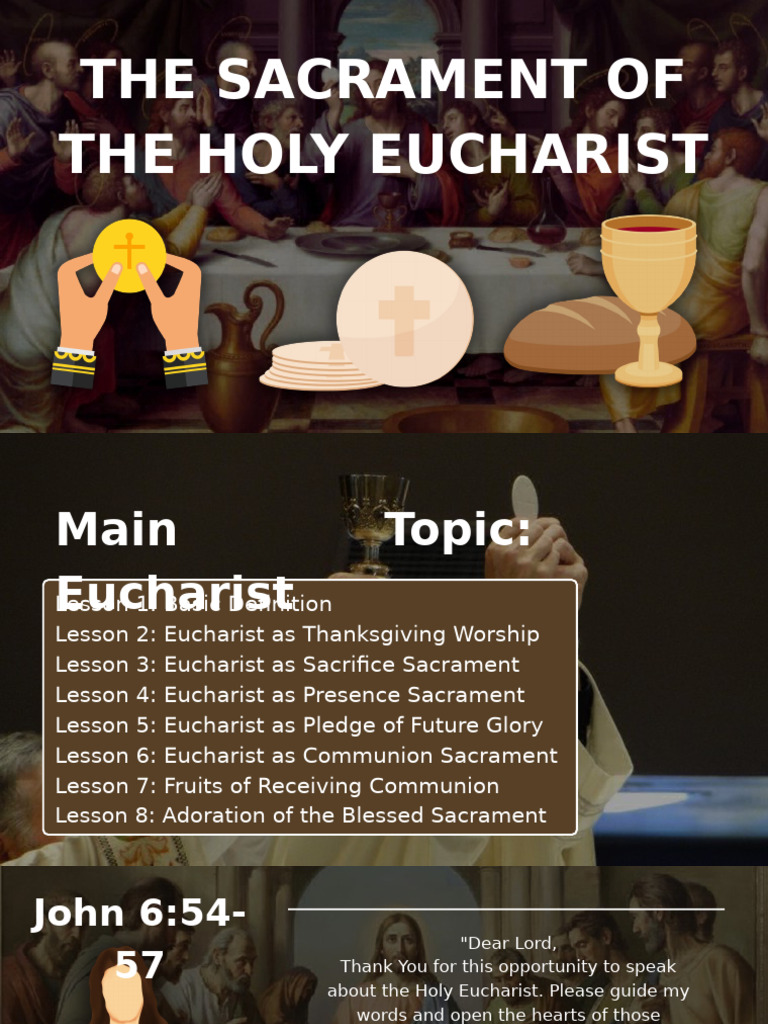 The Sacrament of The Holy Eucharist | PDF | Eucharist | Sacrifice