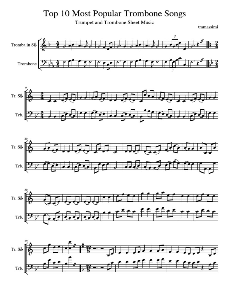 Top 10 Most Popular Trombone Songs | PDF