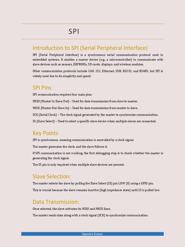 Understanding SPI Communication | PDF | Computer Data | Computer Engineering