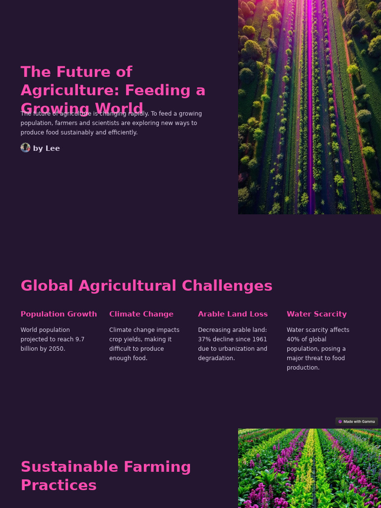 Future of Sustainable Agriculture Solutions | PDF | Agriculture ...