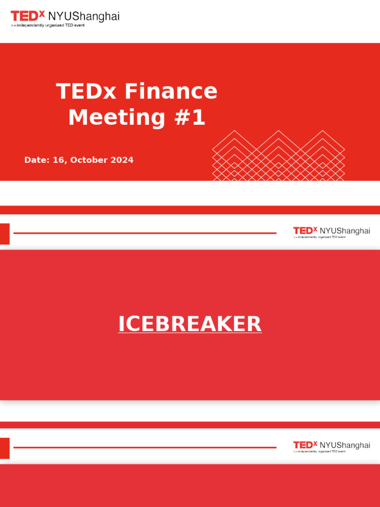 TEDx Finance 1st Meeting | PDF