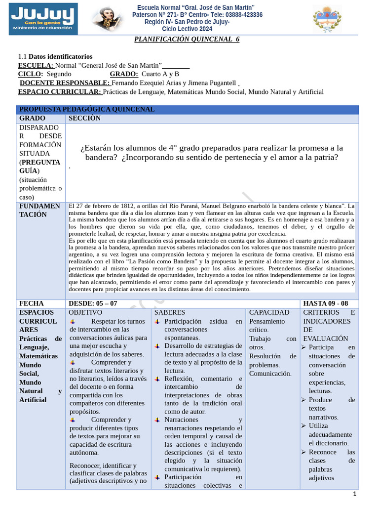 PLANIFICACION 6 Final | PDF | Multiplicación | Cuidado de la salud