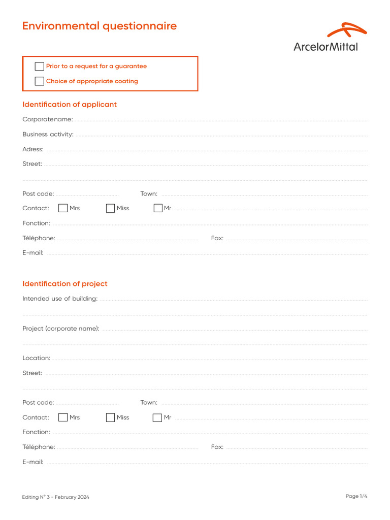 Environmental-questionnaire-EN | PDF | Coast | Temperate Climate