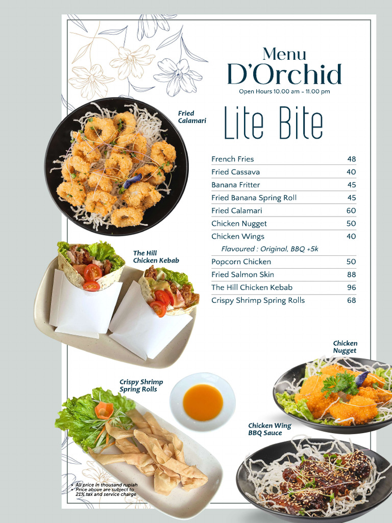 Orchid Menu | PDF