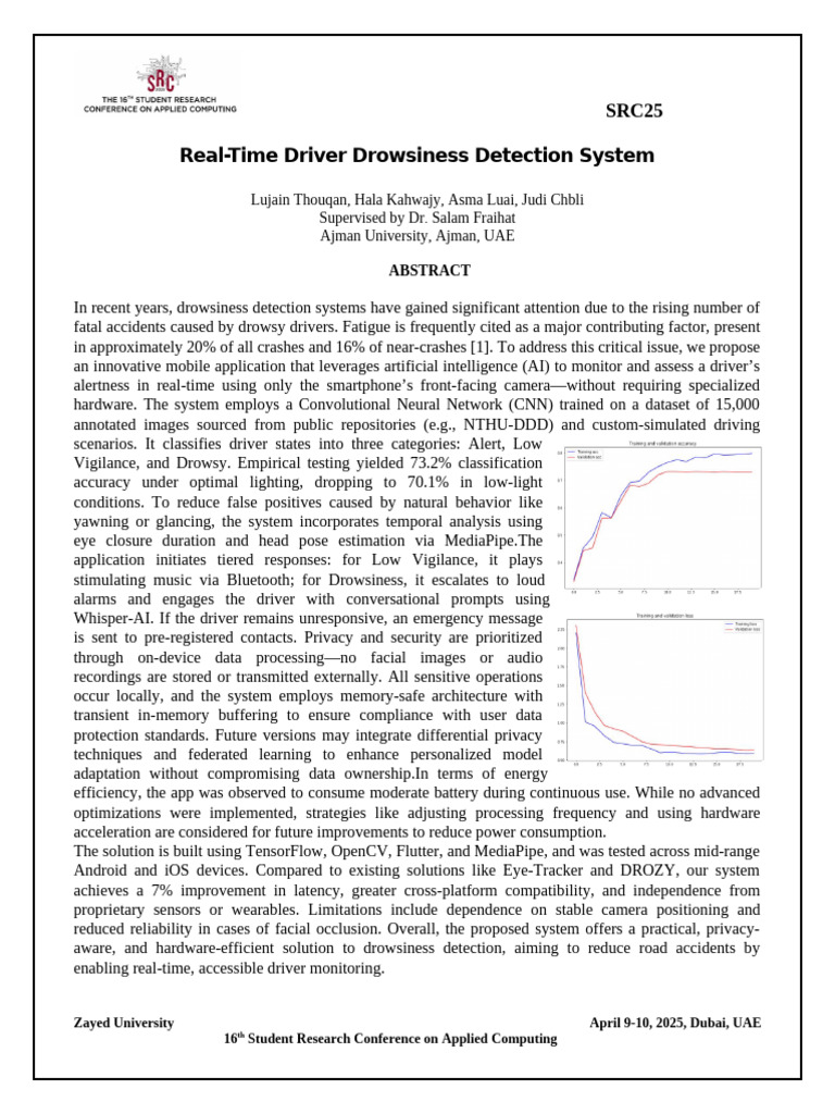 Drowsiness Detection Abstract Revised | PDF | Artificial Intelligence | Intelligence (AI ...