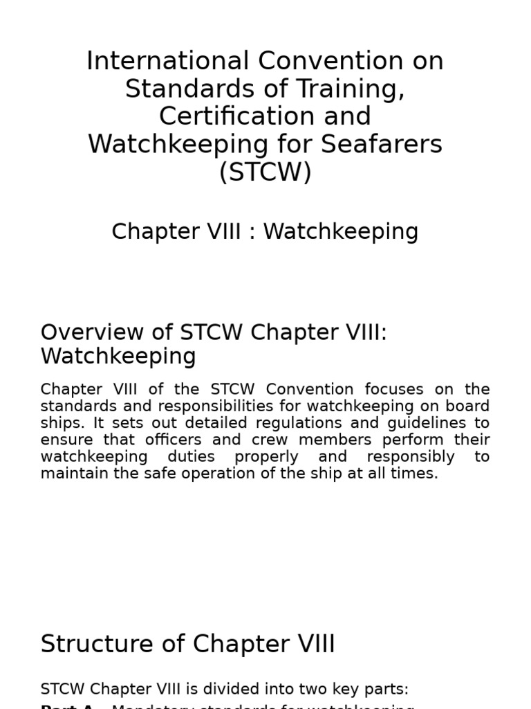 STCW VIII Watchkeeping | PDF | Shipping | Safety