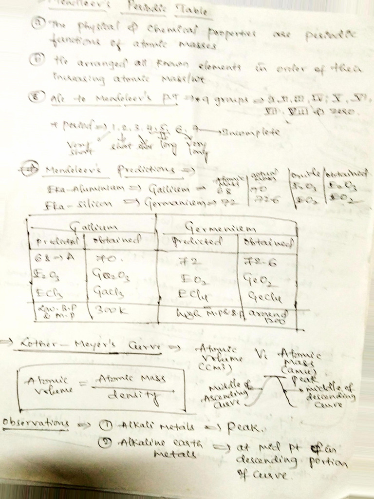 Chemistry Periodic Classification Notes | PDF