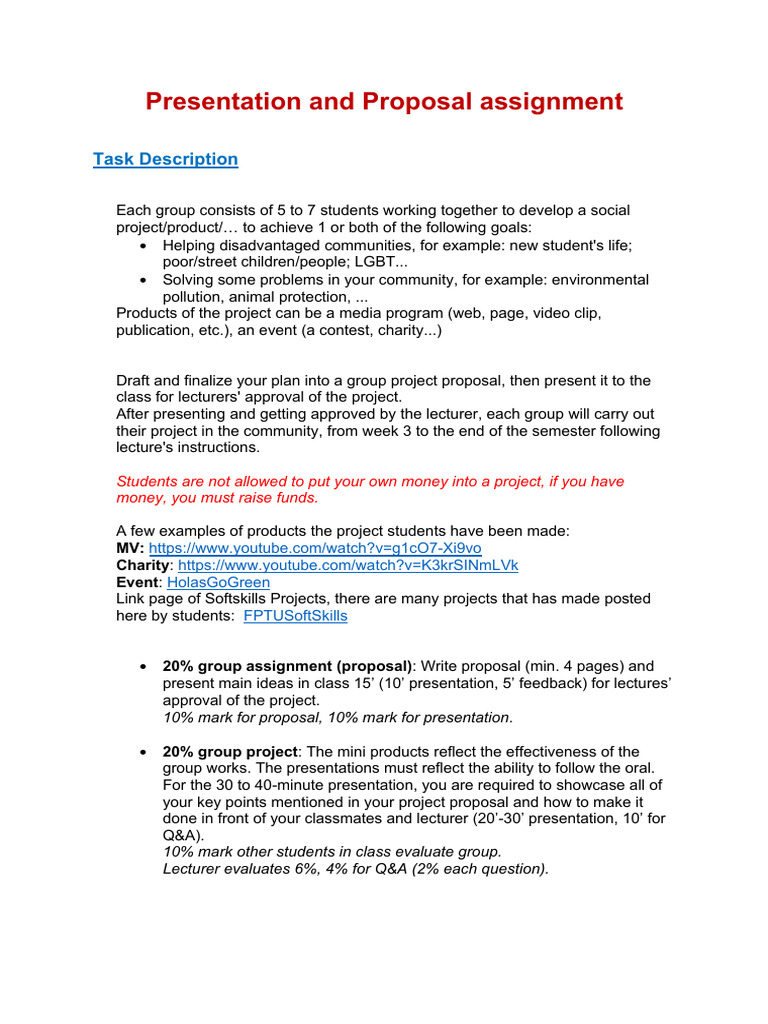 Proposal and Project Guidelines | PDF