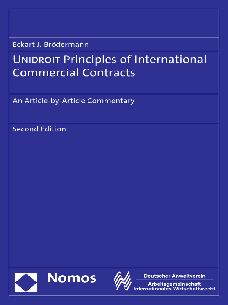 UNIDROIT Principles of International Commercial Contracts COMMENTARY ...