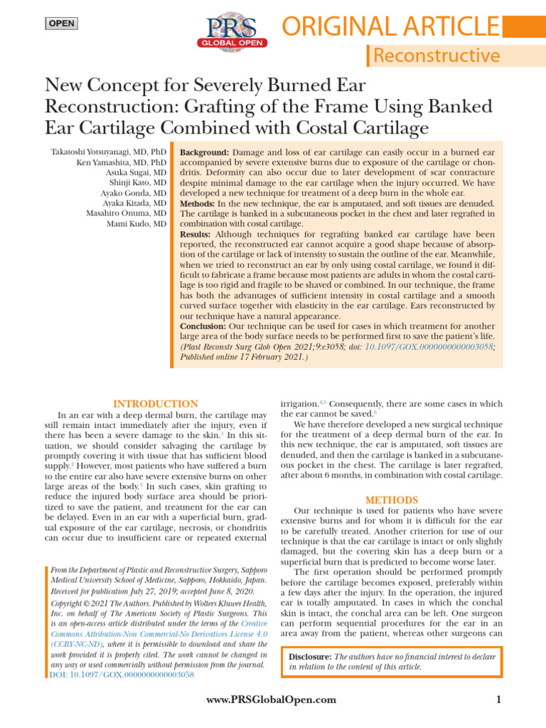 new_concept_for_severely_burned_ear.25 | PDF | Burn | Ear