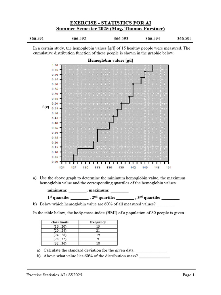 Exercise 4 Stat AI SS2025 Distance | PDF | Variance | Statistical Analysis