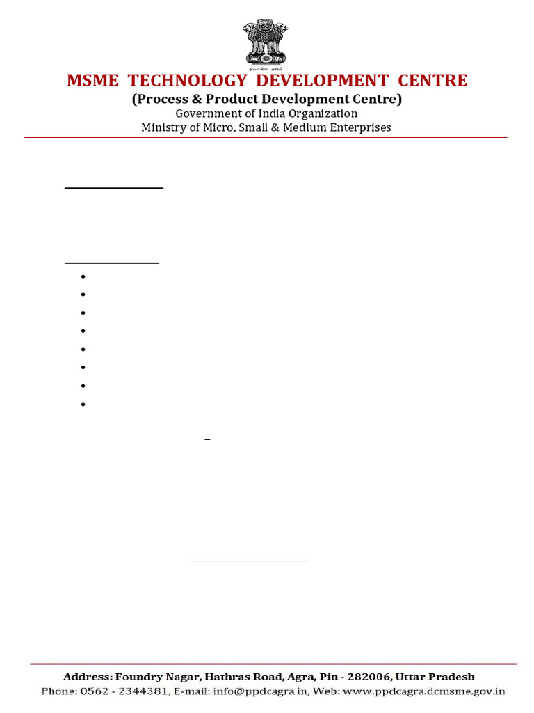 Msme Technology Development Centre | PDF