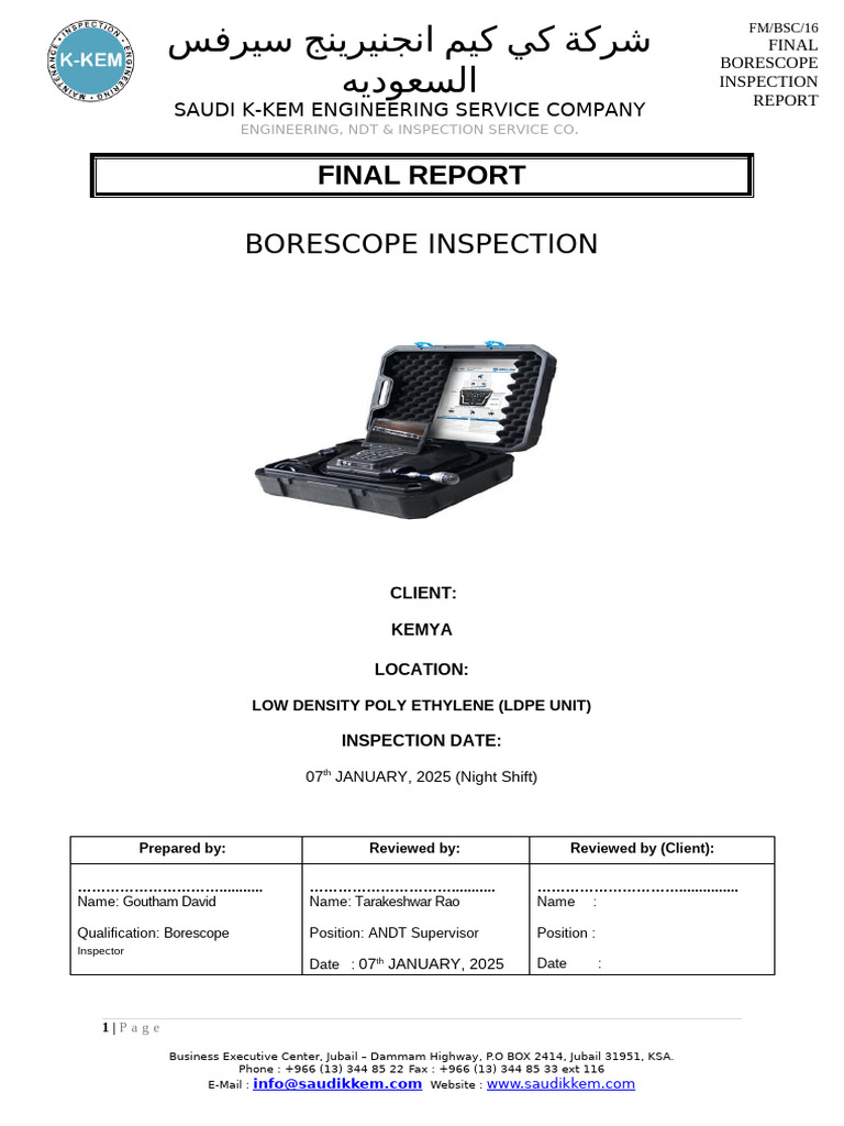 Kemya Borescope Ldpe Unit | PDF
