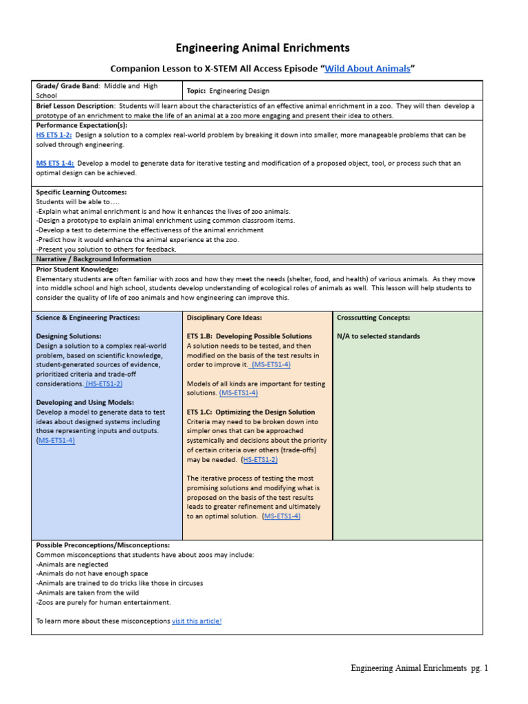 Engineering Animal Enrichements Diversity - Docx 2 | PDF | Prototype | Zoo